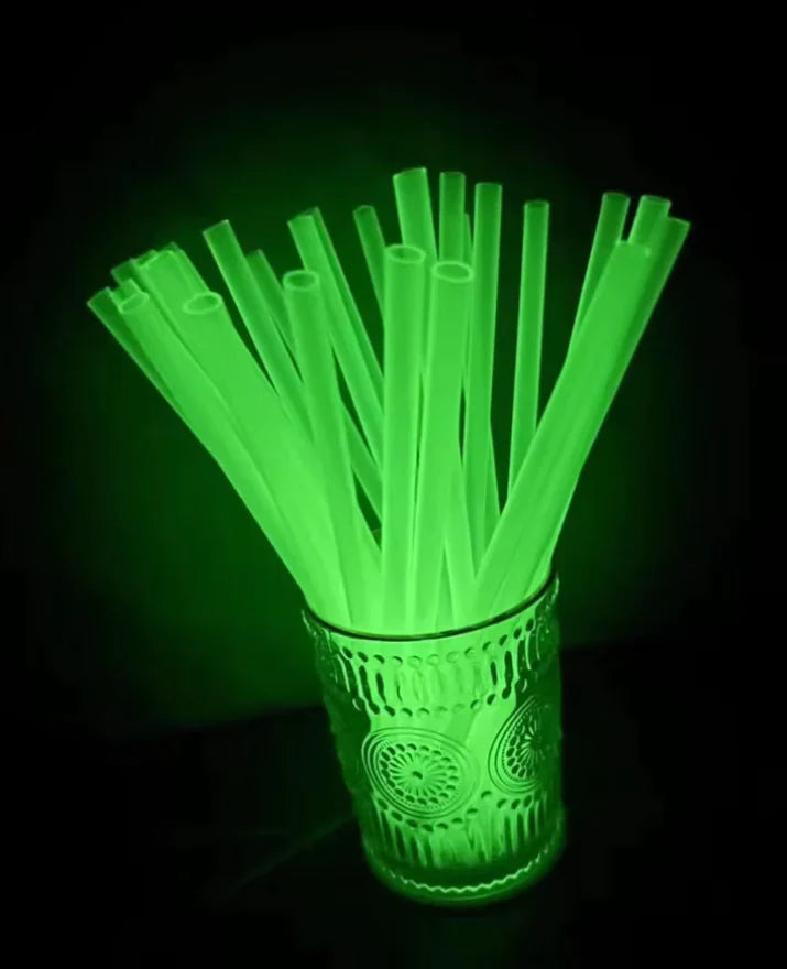 GLOW IN THE DARK Plastic Reusable Straws – Flossie Blanks