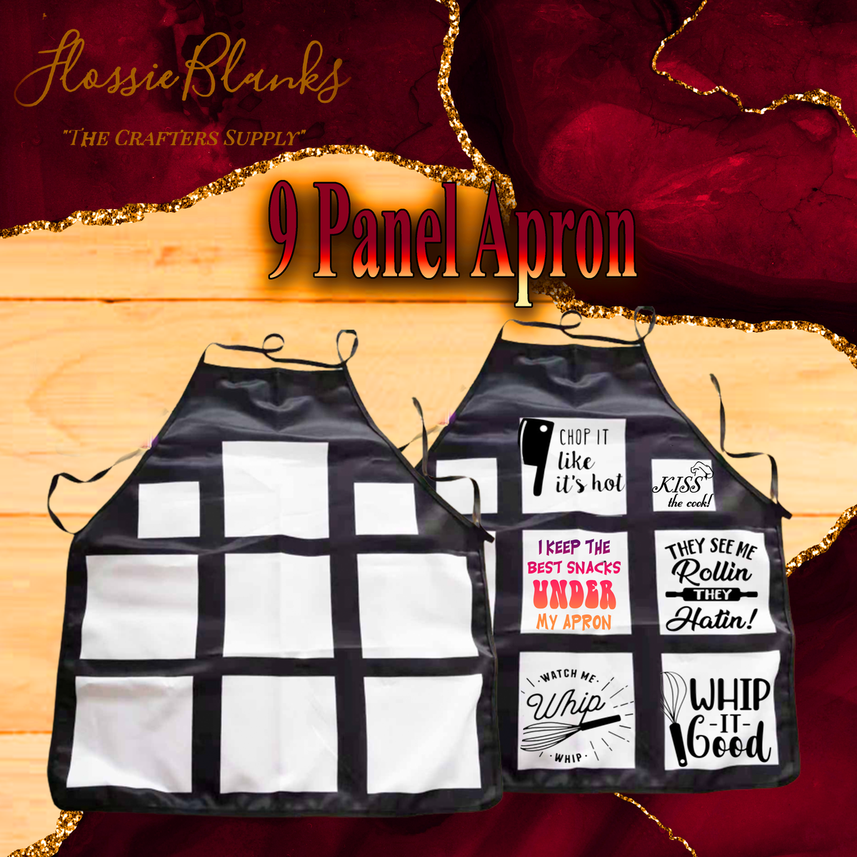 9 Panel Sublimation Aprons (Blank) – Flossie Blanks