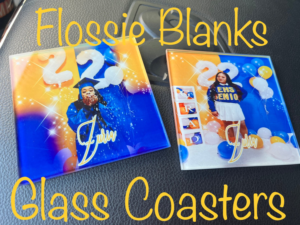 Glass Coaster Sublimation (BLANK) 4 PACK – Flossie Blanks